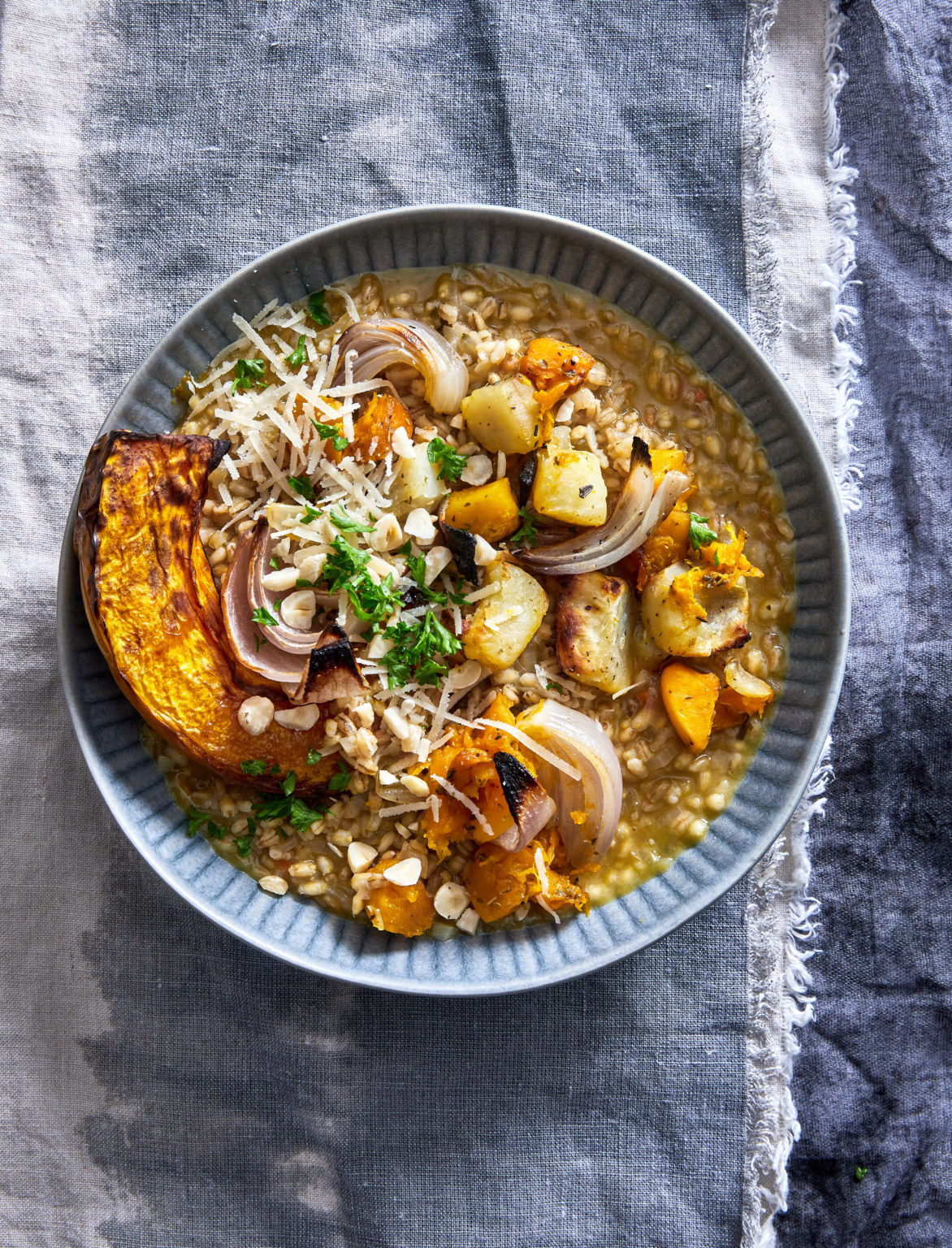 Roasted Root Veg and Barley Risotto - Sarah Graham Food