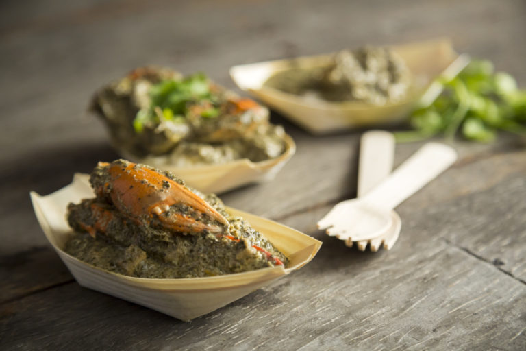 Sonia's Crab and Coconut Spinach Matapa - Sarah Graham Food